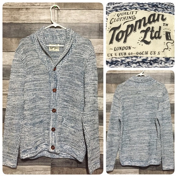 Topman | Sweaters | Topman Shawl Collar Cardigan Sweater Mens S White ...